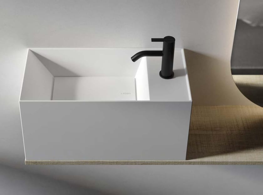 FACETT | Handrinse basin Countertop rectangular Solid Surface handrinse ...