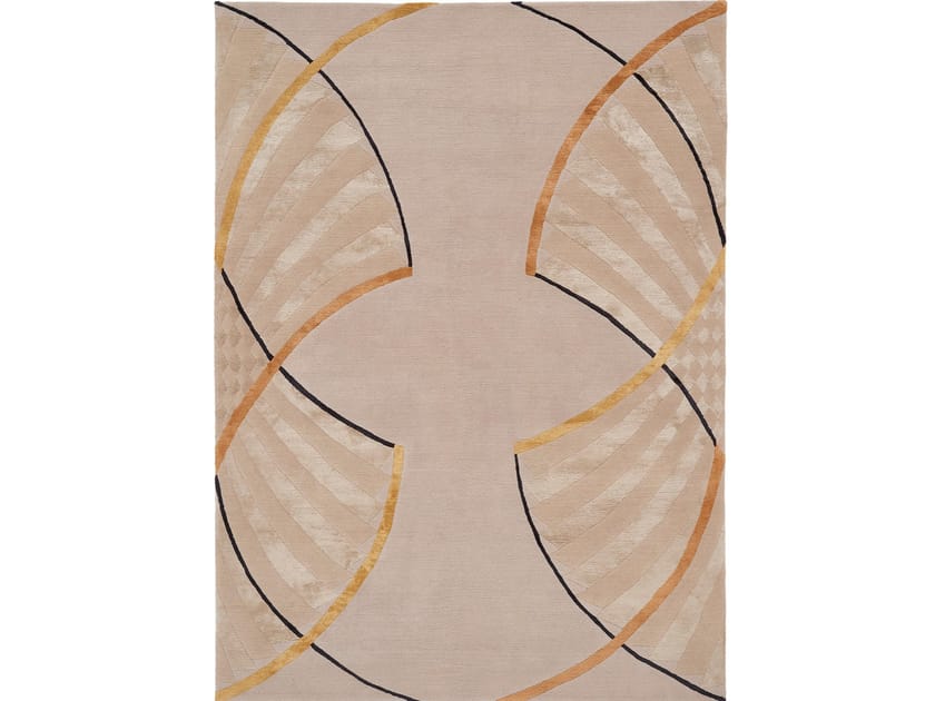 Handmade wool rug FANS Paper & Stone Collection By Deirdre Dyson