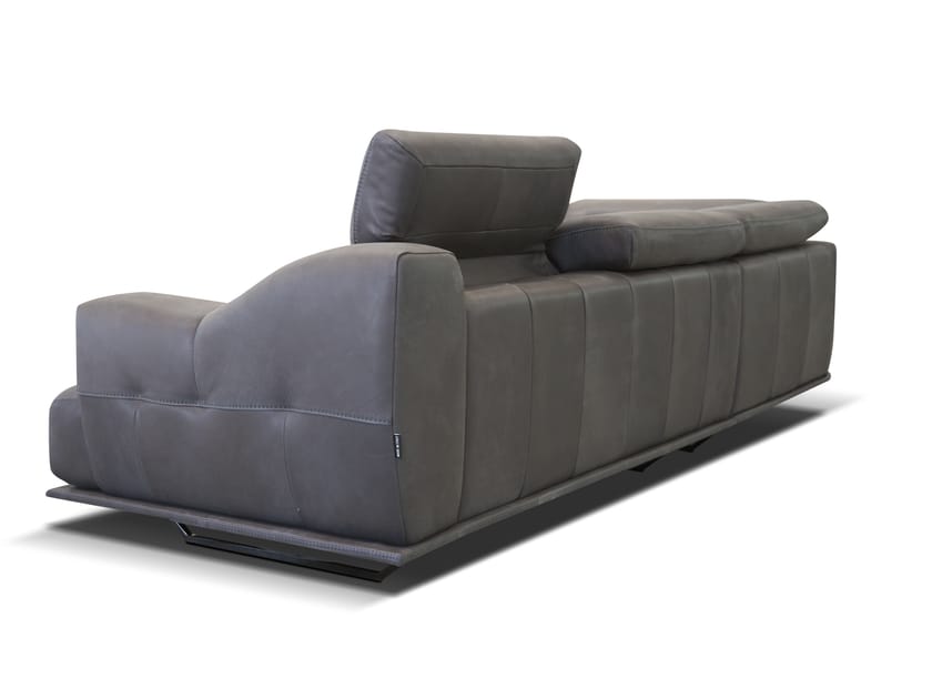 FELLINI | Sofá de esquina Sofá de cuero de esquina con reposacabeza By Rossini Sofas