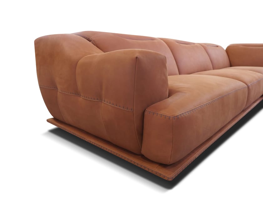 FELLINI | Sofá con chaise-longue Sofá de cuero de esquina con chaise-longue By Rossini Sofas