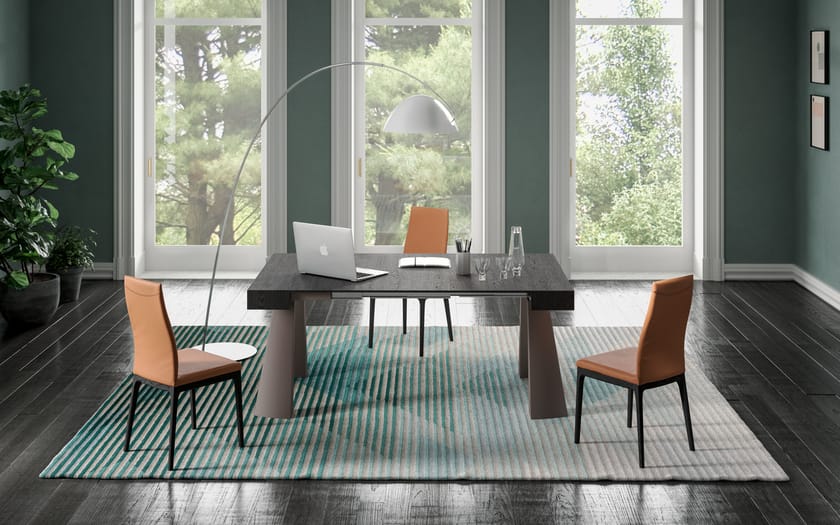 Extending rectangular wooden console table FLAP By Ozzio Italia design ...