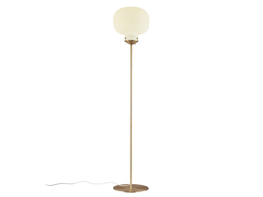 RAITO Opal glass and brass floor lamp By DFTP
