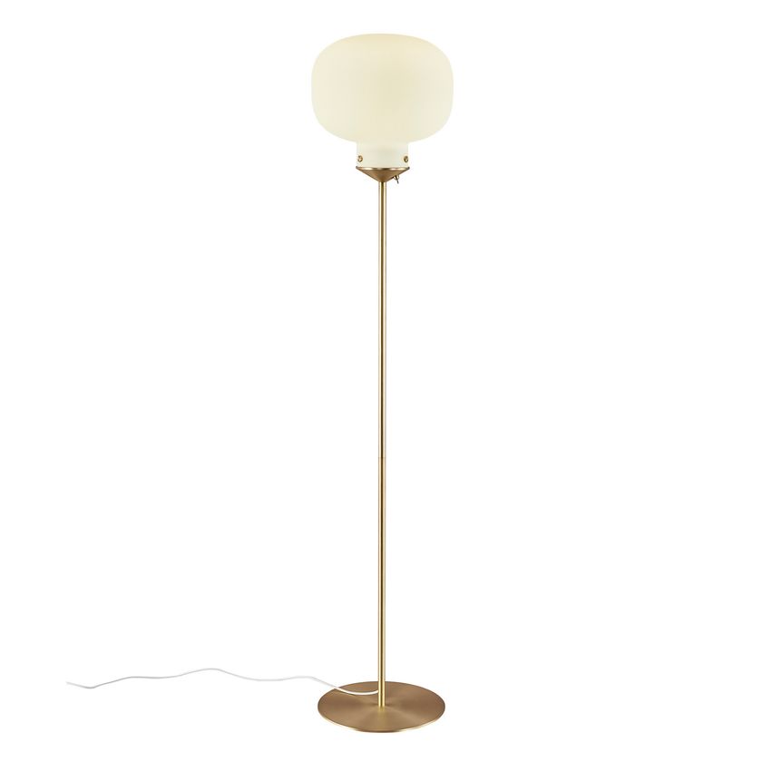 RAITO Opal glass and brass floor lamp By DFTP