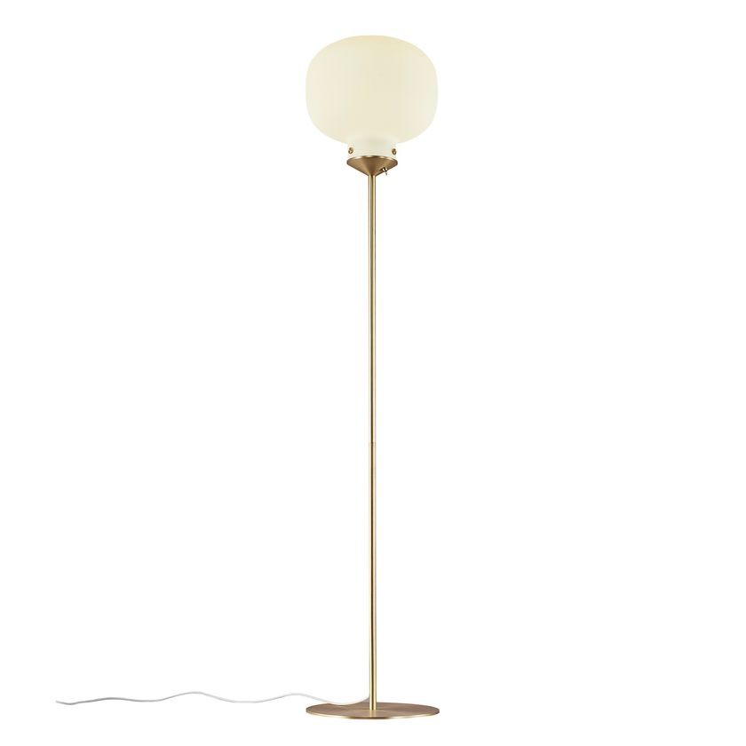 RAITO Opal glass and brass floor lamp By DFTP