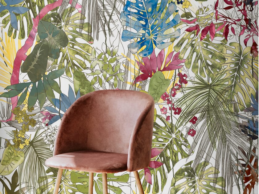 Glazed porcelain stoneware wall tiles FLORA EQUATORIALE By ORNAMENTA