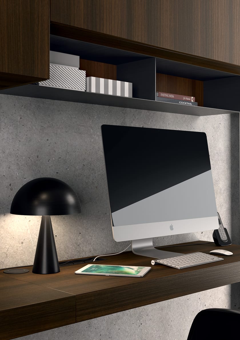 FLOW | Storage wall with secretary desk By Colombini Casa