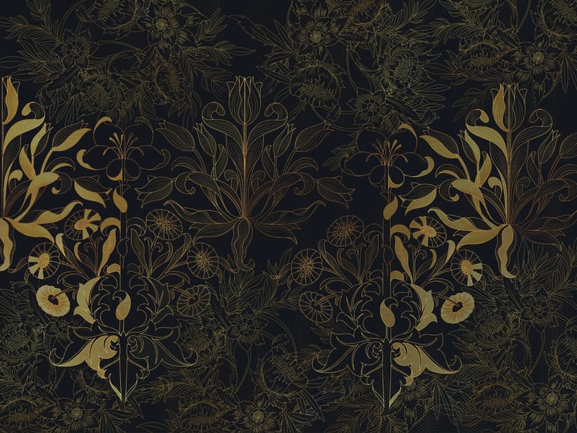 FLOWER FANTASY BLACK Wallpaper By Officinarkitettura®