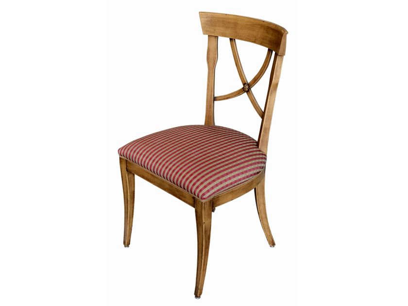 FONTAINEBLEAU | Chaise en tissu Chaise en cerisier avec dossier ouvert ...