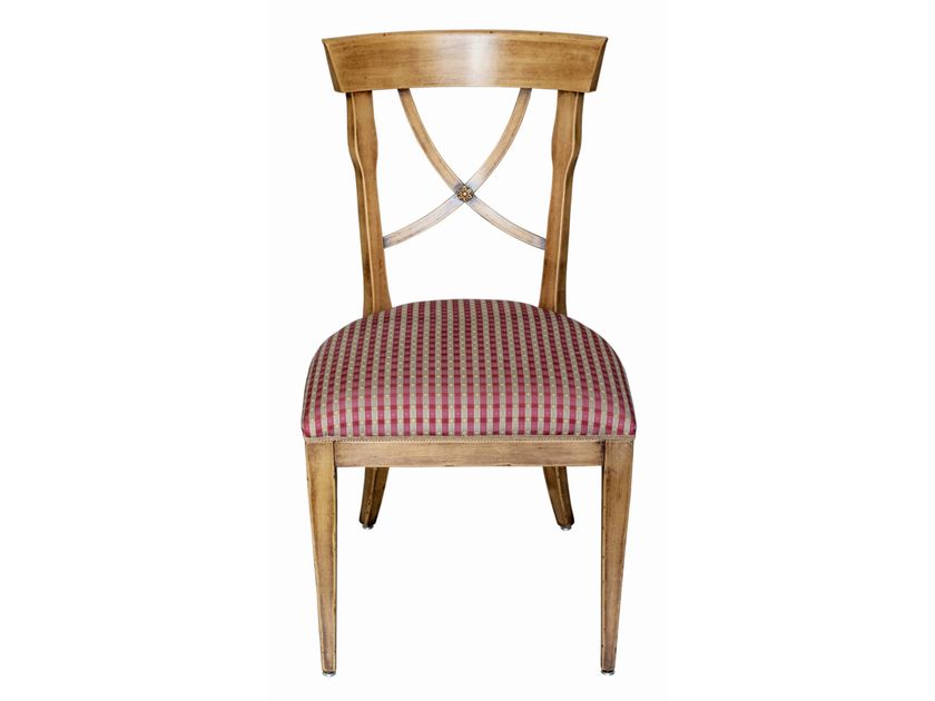 FONTAINEBLEAU | Chaise en tissu Chaise en cerisier avec dossier ouvert ...