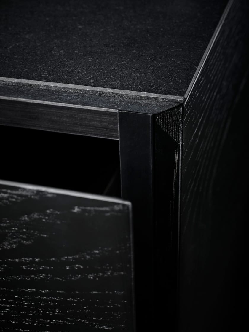 FORM 45 - BLACK OAK Solid wood kitchen with push to open doors By ...