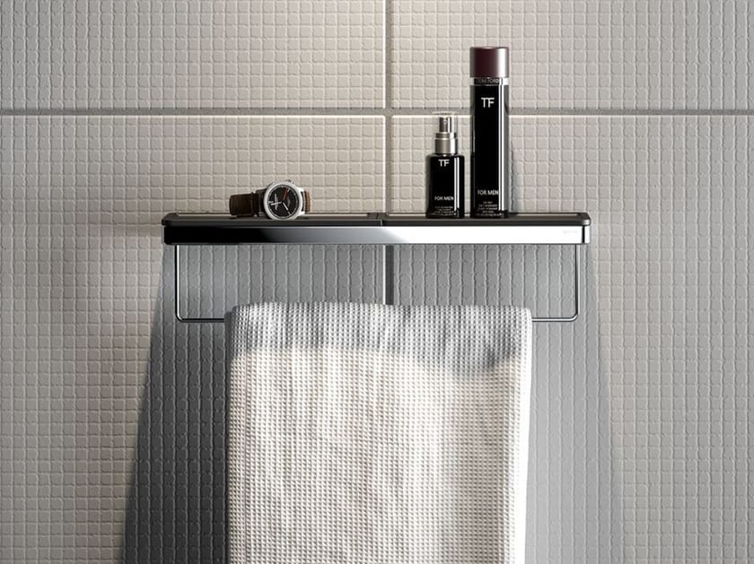 FRAME CHROME BLACK | Plastic towel rack Frame Collection By Geesa