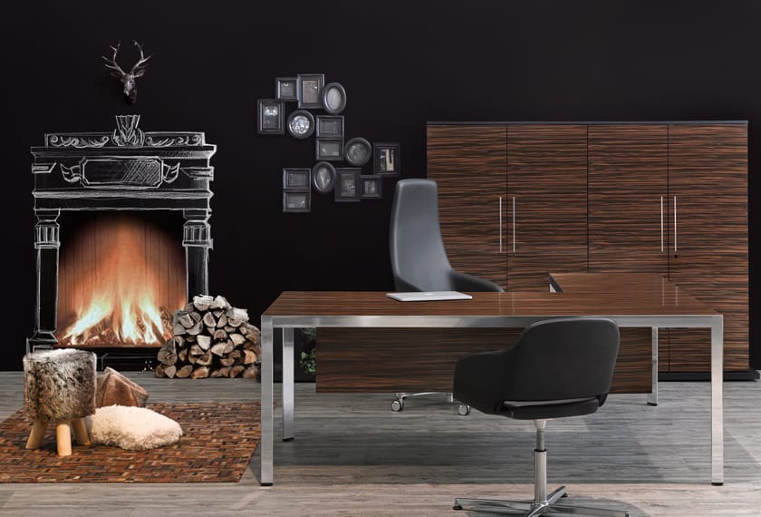 FRAME + EXECUTIVE | L-shaped office desk Frame + Collection By Sinetica