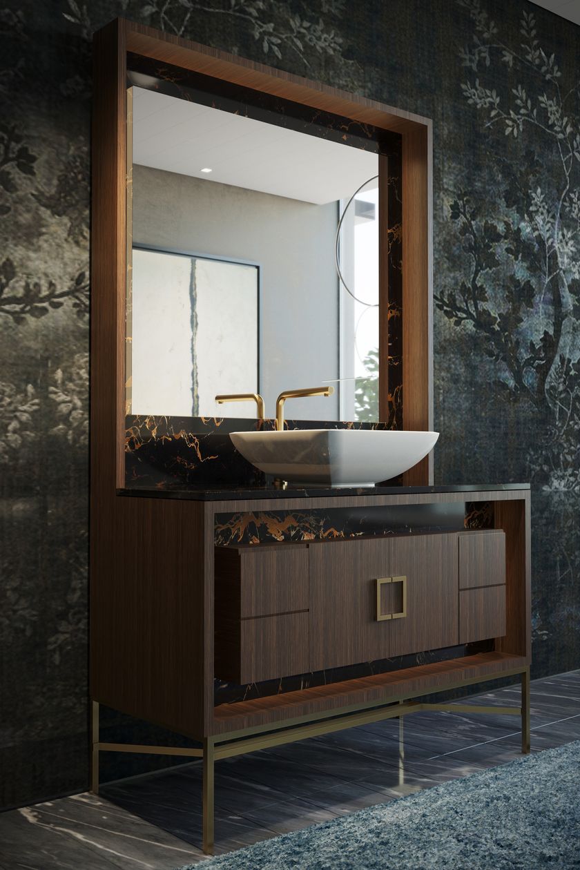 FRAME Marble vanity unit with integrated washbasin By Estro Collezioni ...