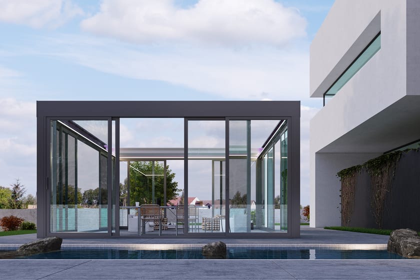 Sliding glass facade FRAMEE By Suntech