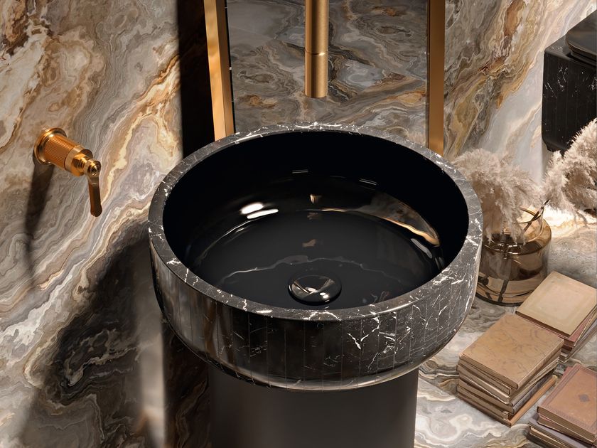 Lavabo freestanding rotondo in ceramica ART DE VIVRE | Lavabo ...