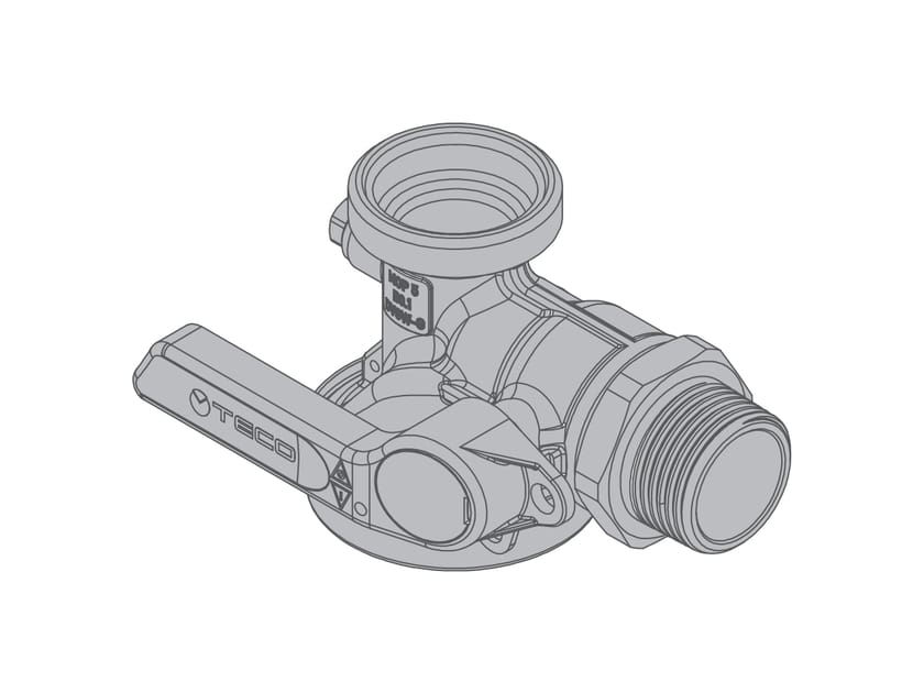 G6 90° threaded valve with connection Right-angle valve for single-pipe ...