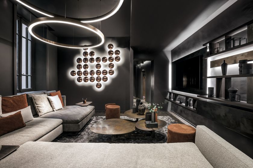 Low steel coffee table GALAXY MAXI By Henge design Massimo Castagna