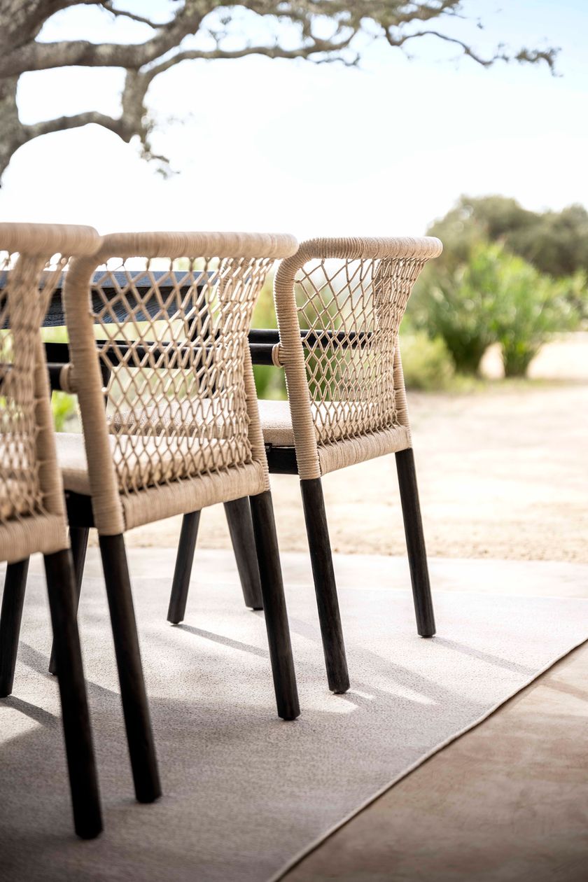 NERO Rope garden chair with armrests By Jardinico