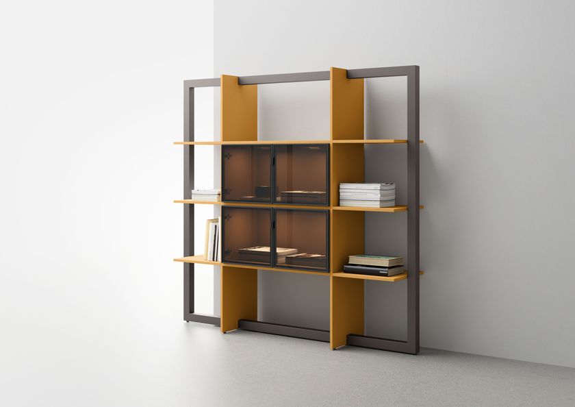 GATE | Glass office shelving Freestanding glass and metal office ...