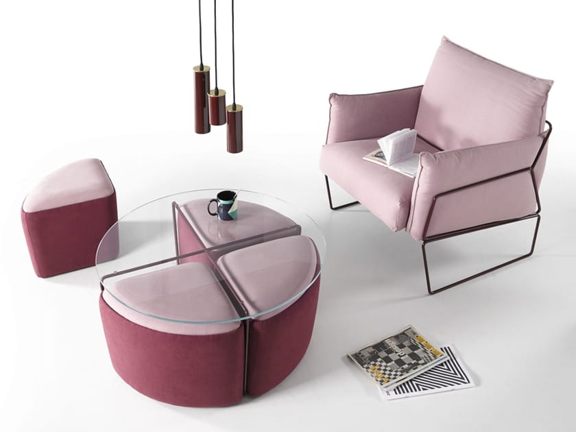 GEMMA | Glass and steel coffee table By Altinox