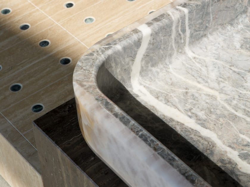 GEODE Rectangular marble shower tray By MARGRAF | design Cristina Celestino