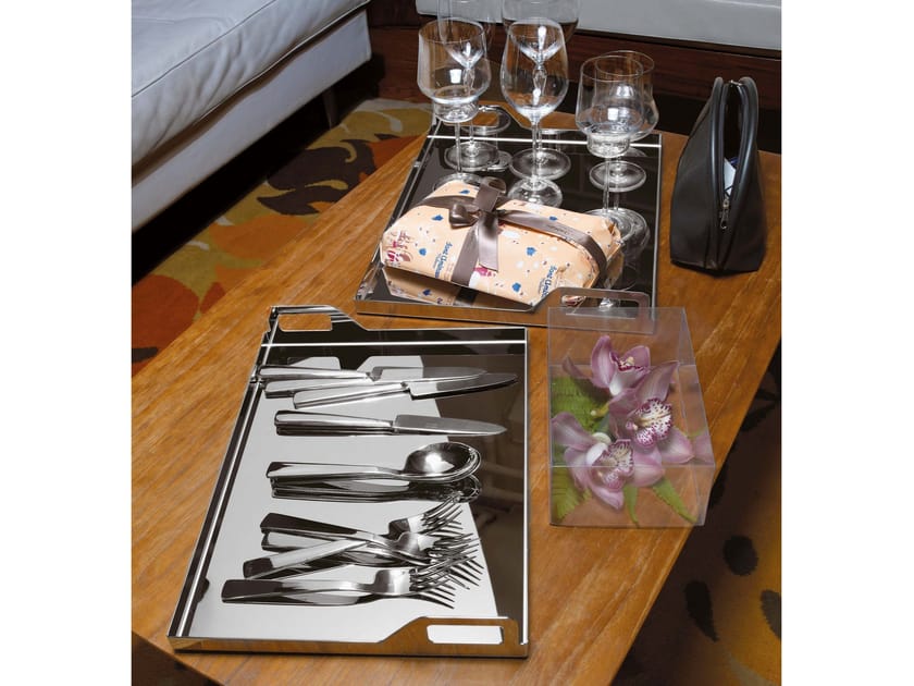 GIO PONTI | Tray Rectangular stainless steel tray By Sambonet