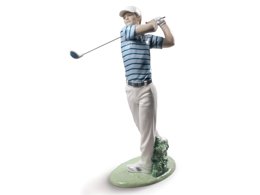 GOLF CHAMPION MAN Porcelain decorative object By Lladró