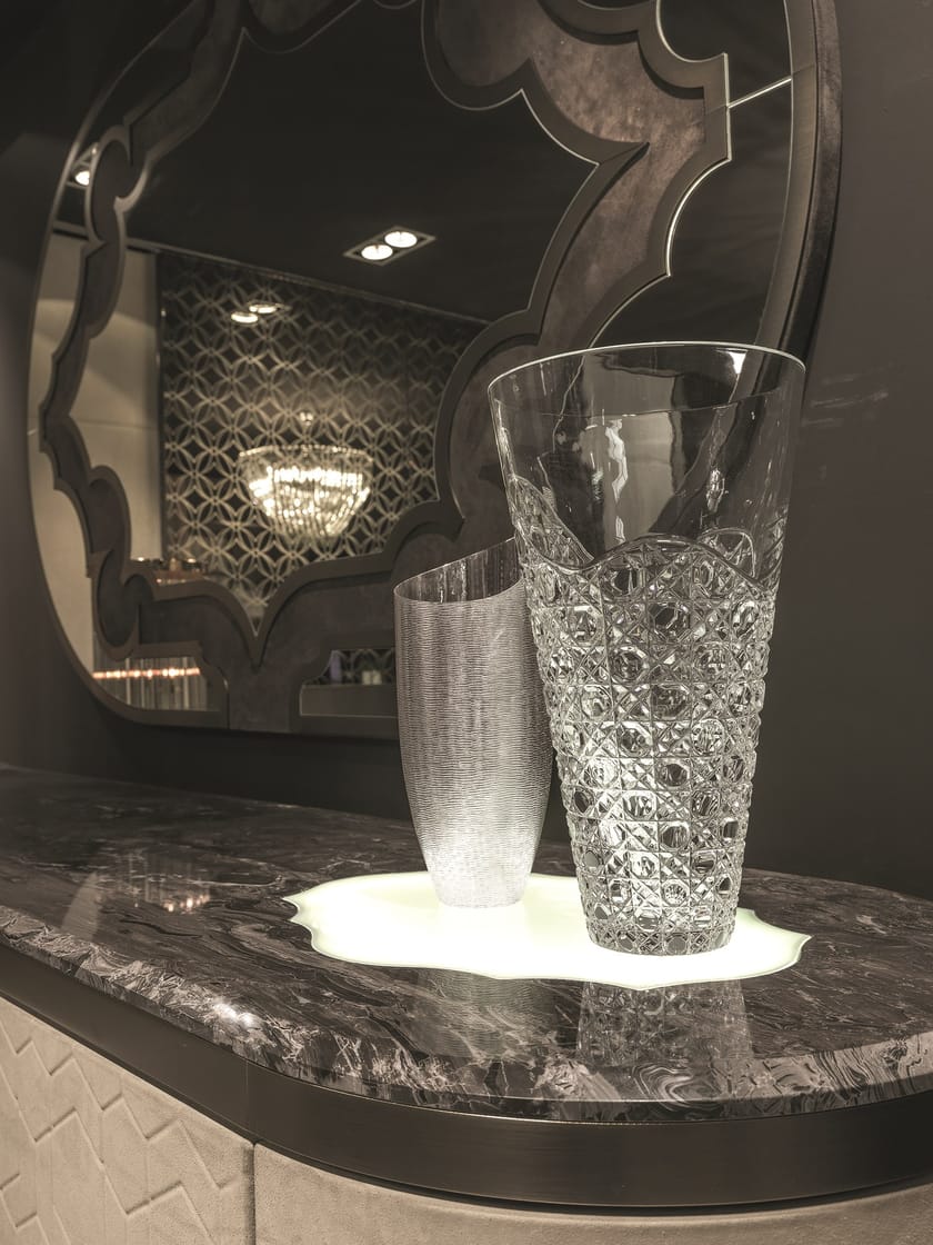 GORDON Leather sideboard with integrated lighting By Longhi | design ...