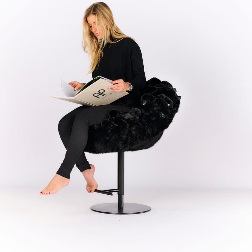 GORILLA | Stool Upholstered polyester stool height-adjustable By ...