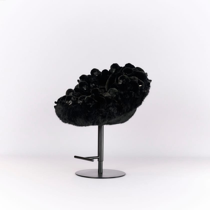 GORILLA | Stool Upholstered polyester stool height-adjustable By ...