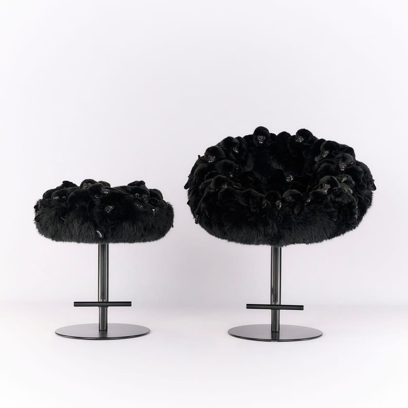 GORILLA | Stool Upholstered polyester stool height-adjustable By ...