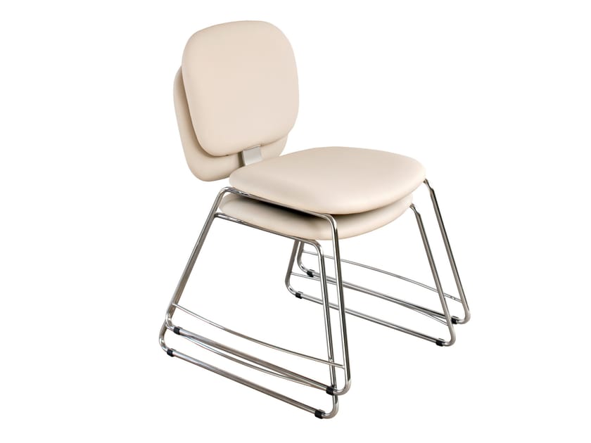 Sled base stackable reception chair GREEN CLIP By Maletti design ...