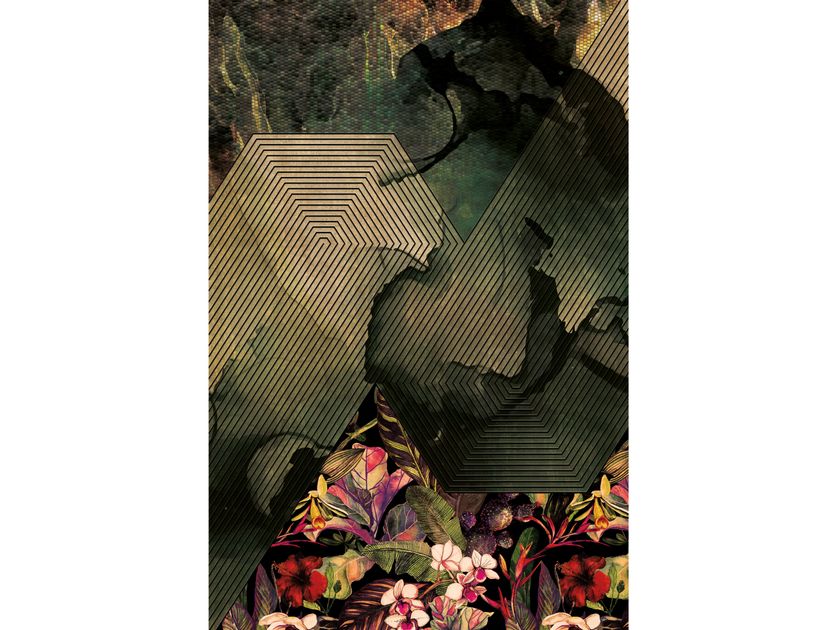 Polyamide rug GREEN GRAPHITE Synesthesia Collection By WOOW RUGS®