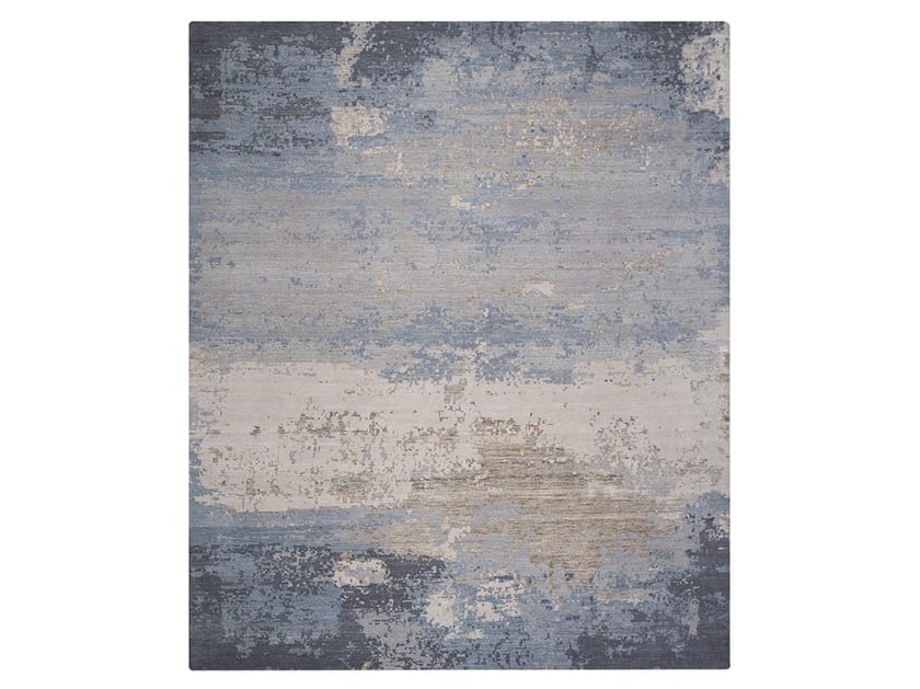 Handmade custom rug GRUNGE ICE BLUE Grunge Collection By Thibault Van Renne