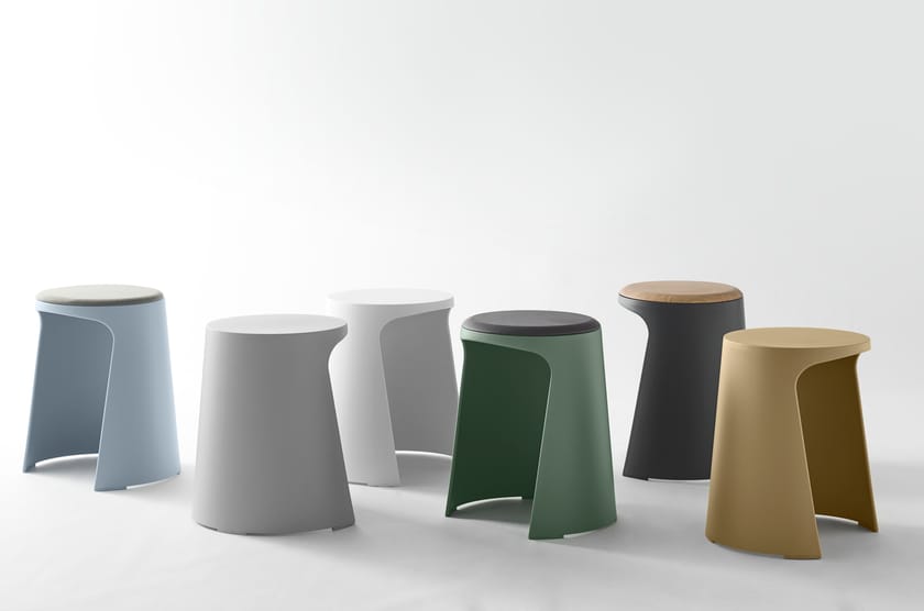 HANDY | Stackable stool Polypropylene stool with wooden seat By Sellex ...