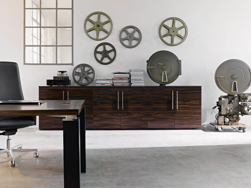 Low modular office storage unit with hinged doors HIGH LINE | Low ...