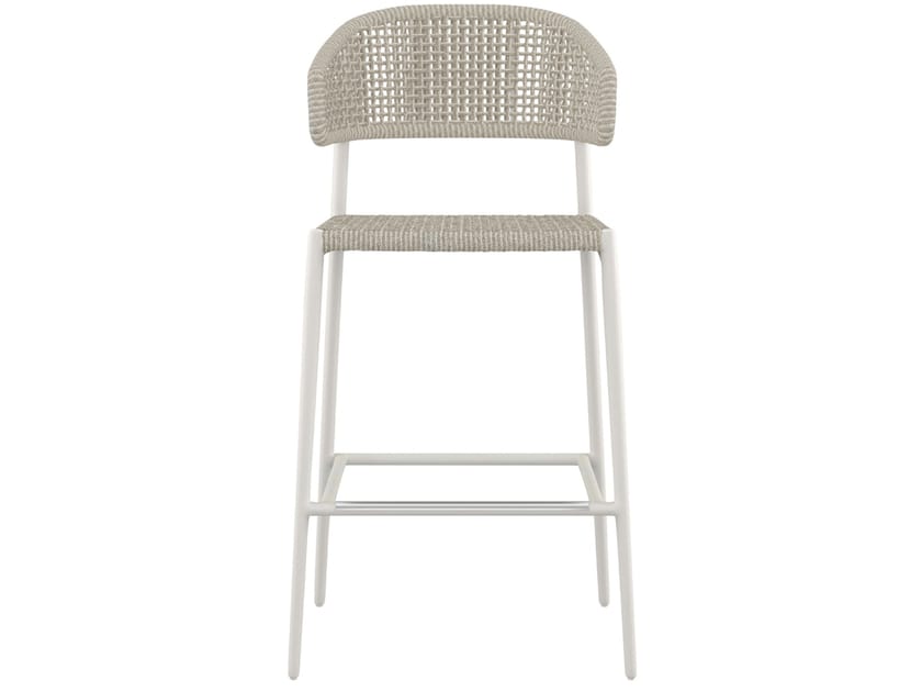 RONDO High aluminium stool with back with footrest By JANUS et Cie