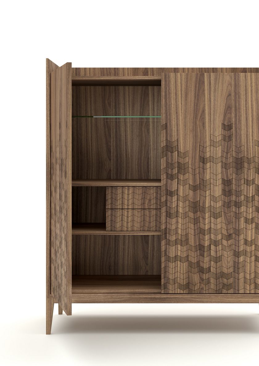 TRAME Walnut highboard with drawers By Barba design | design Manuela ...