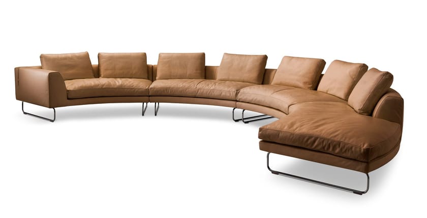 ADD_LOOK ROUND Curved modular leather sofa By i 4 Mariani | design Mauro Lipparini
