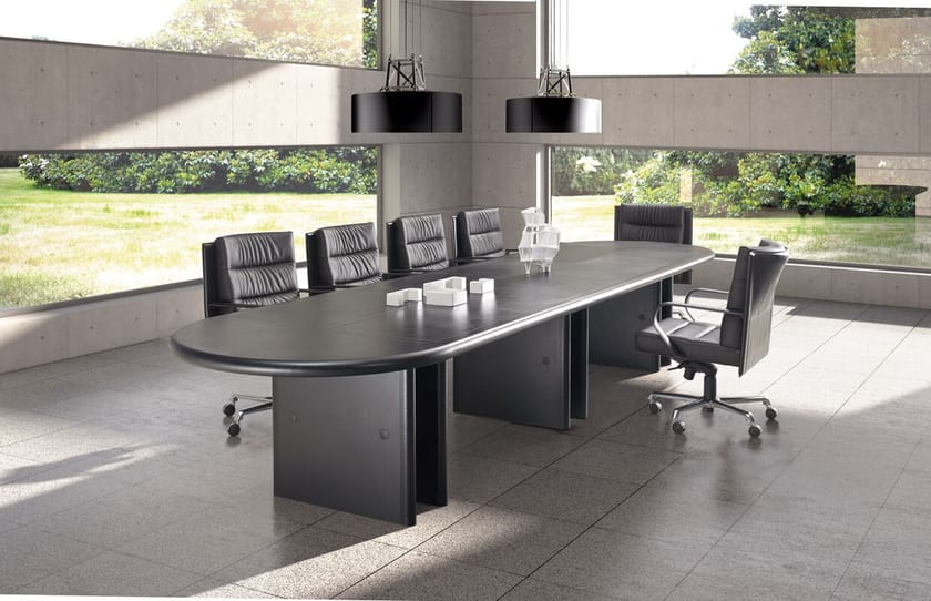 BIG Modular wooden meeting table By i 4 Mariani | design Guido Faleschini