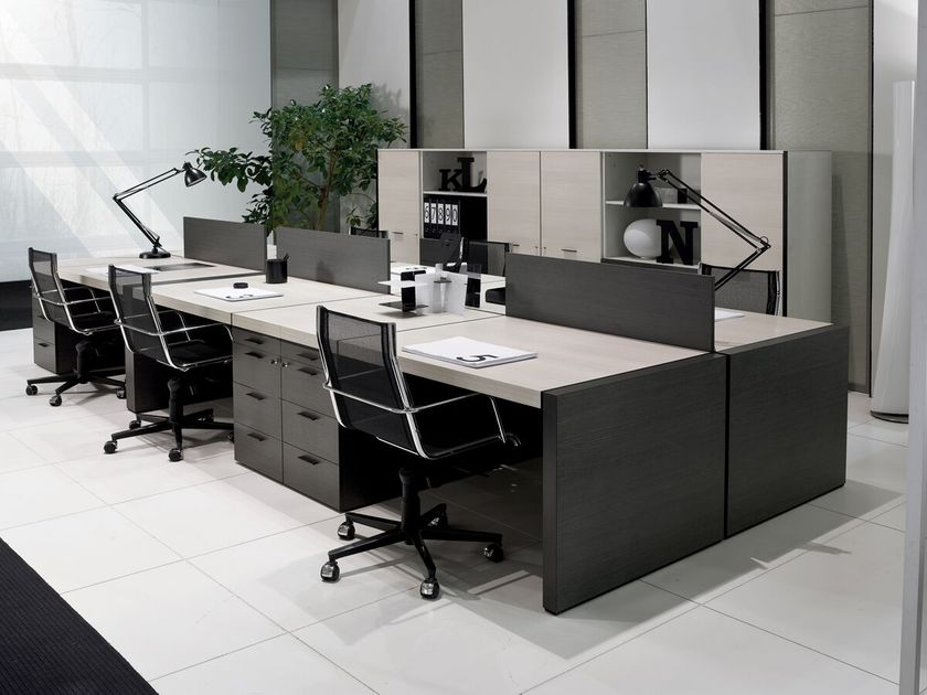 BLADE Sectional wooden office desk By i 4 Mariani | design Matteo Nunziati