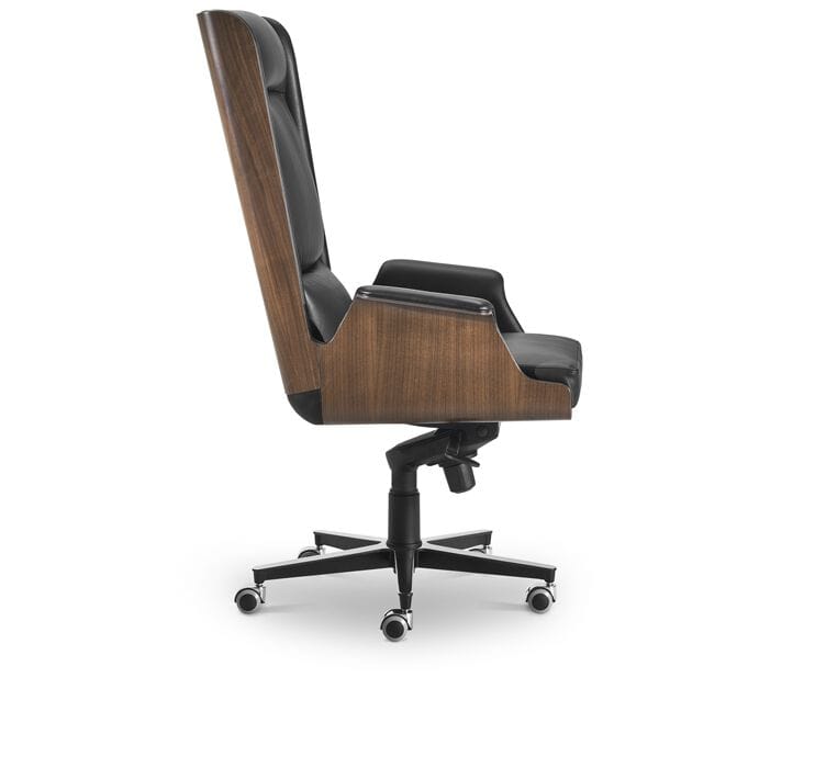 GARBO High-back leather and wood executive chair By i 4 Mariani ...