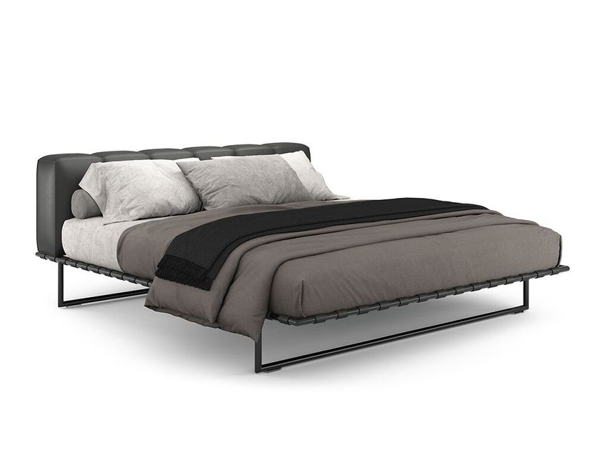 KRISTALL Leather double bed with upholstered headboard By i 4 Mariani ...
