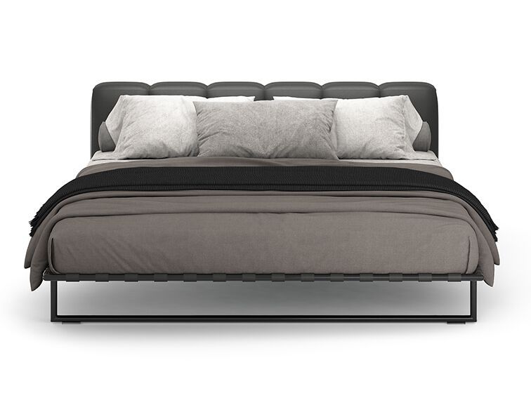 KRISTALL Leather double bed with upholstered headboard By i 4 Mariani ...
