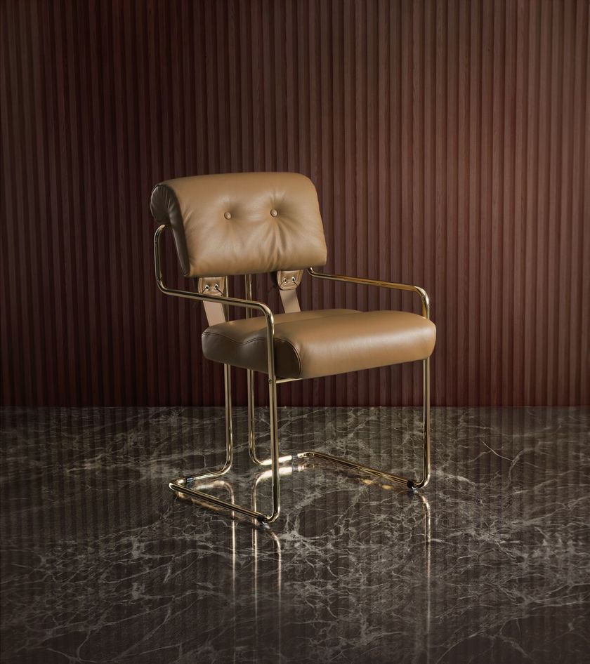 TUCROMA Cantilever upholstered chair with armrests By i 4 Mariani ...