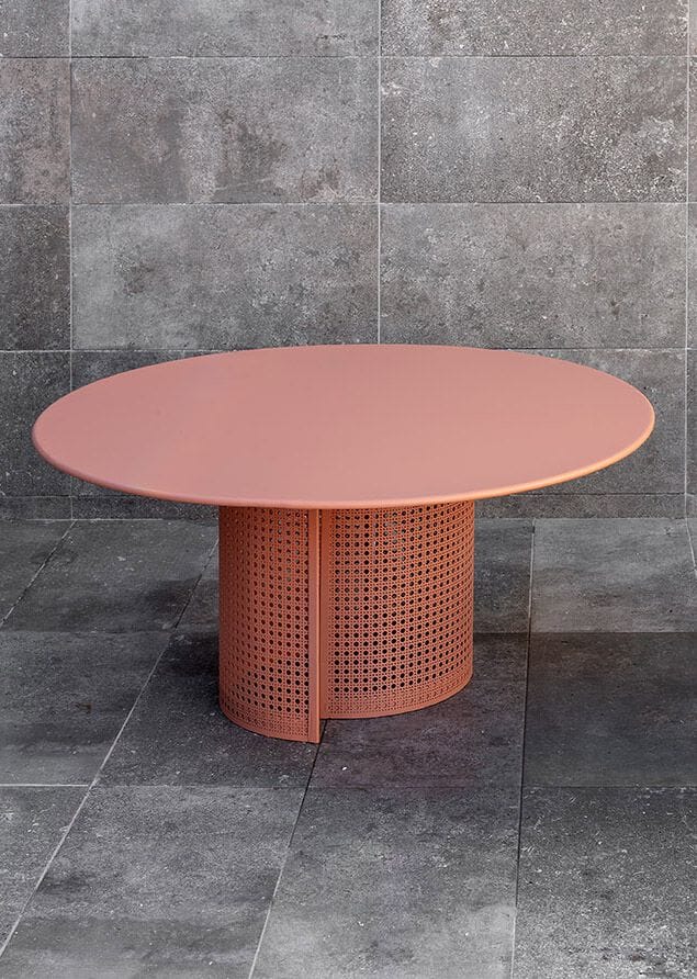 ARENA Round galvanized steel garden side table By ISIMAR