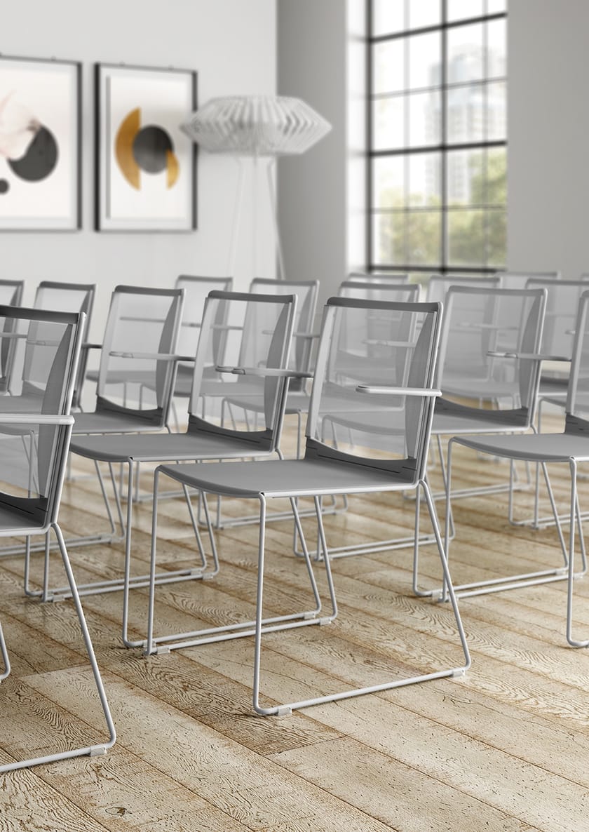 ILIKE RE | Sled base chair Sled base steel, polypropylene and mesh ...