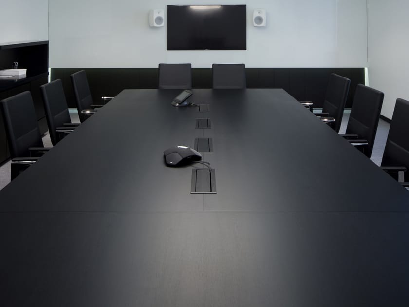 Modular wooden meeting table with cable management IN-TENSIVE MODULAR ...