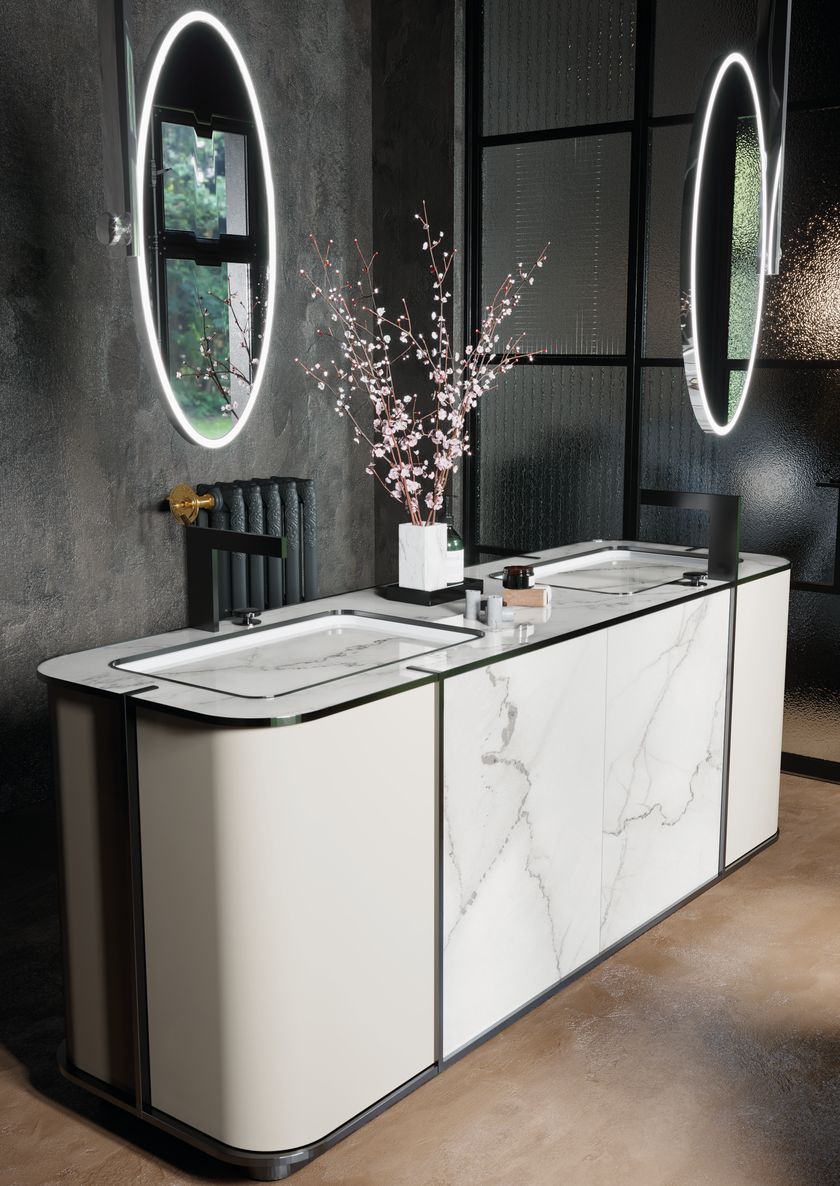 Double vanity unit with integrated washbasin INSPIRATION DOUBLE ...