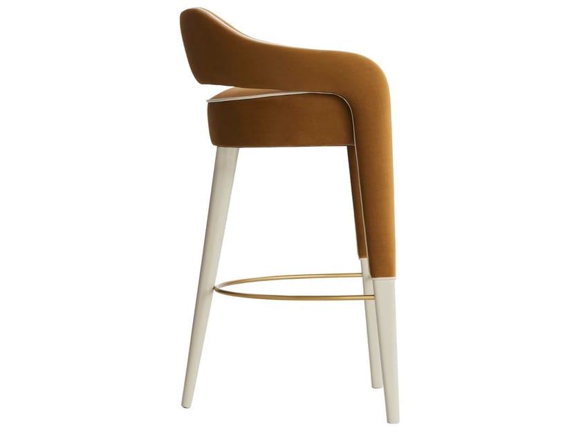 INVICTA I | Stool with back High fabric stool with armrests with ...